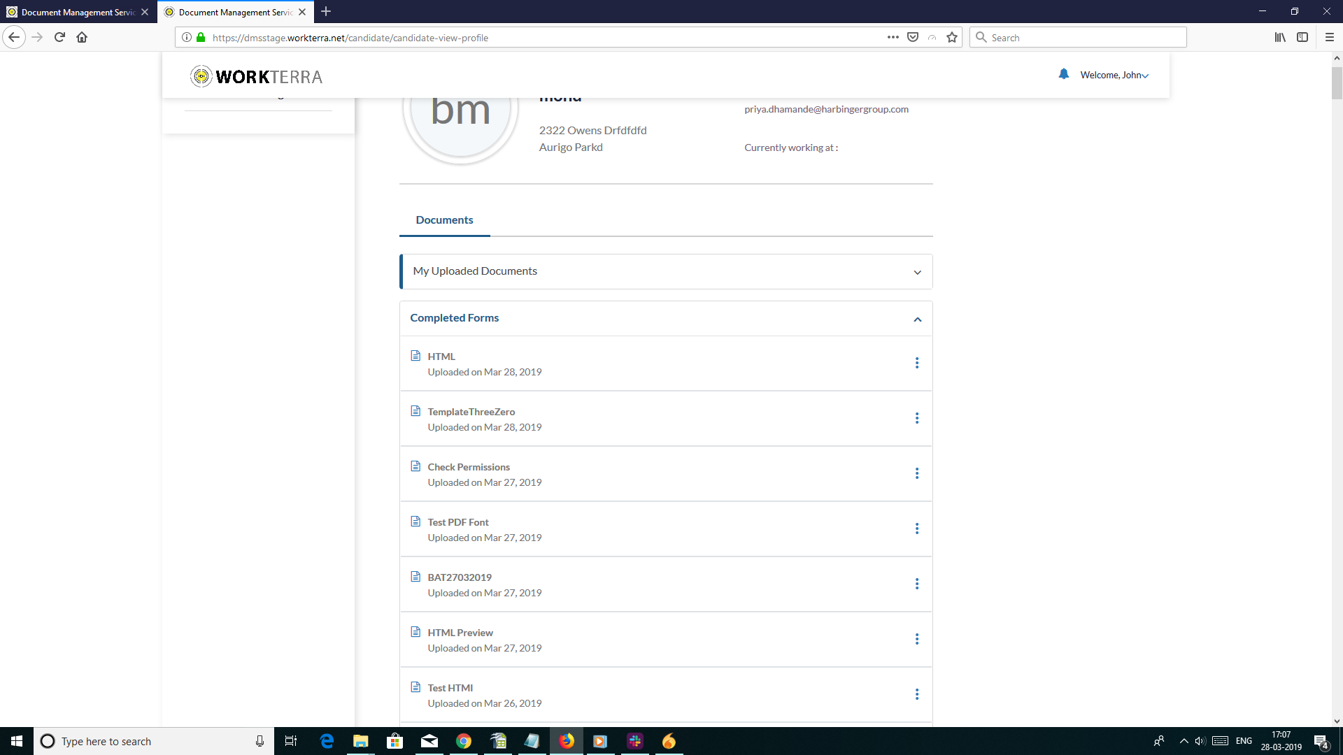[DMS-1018] DMS | Candidate Login | Completed Forms | Scroll - Workterra ...