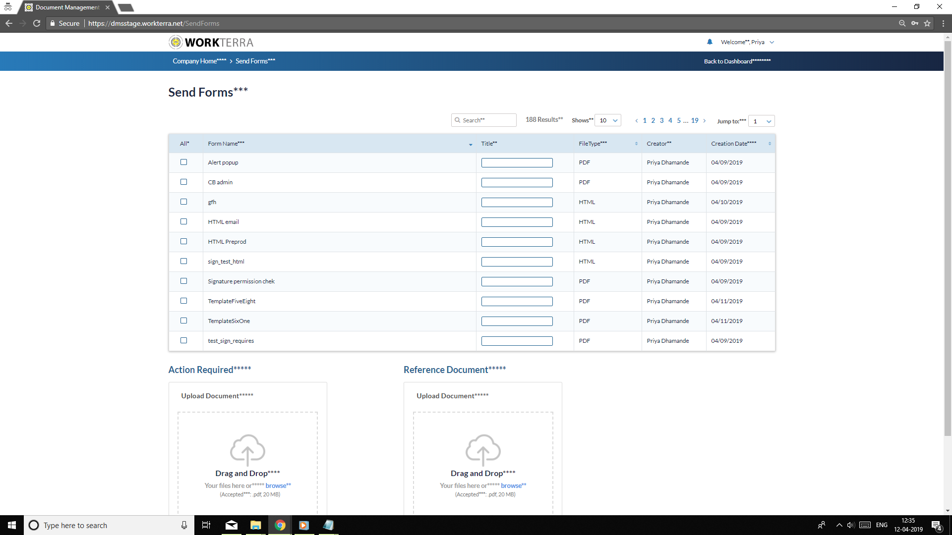 [DMS-1071] DMS | Localization | All Language| Send Forms - Workterra Jira