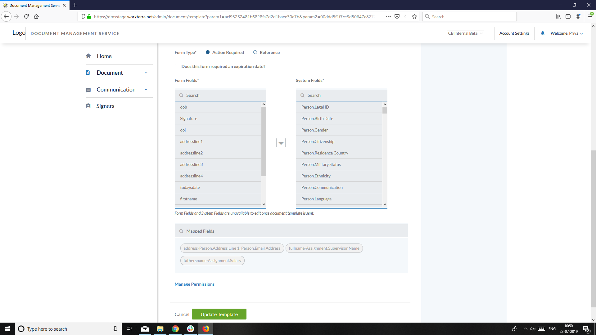 [DMS-1272] DMS in CBAT: Mapping Form Fields - Workterra Jira