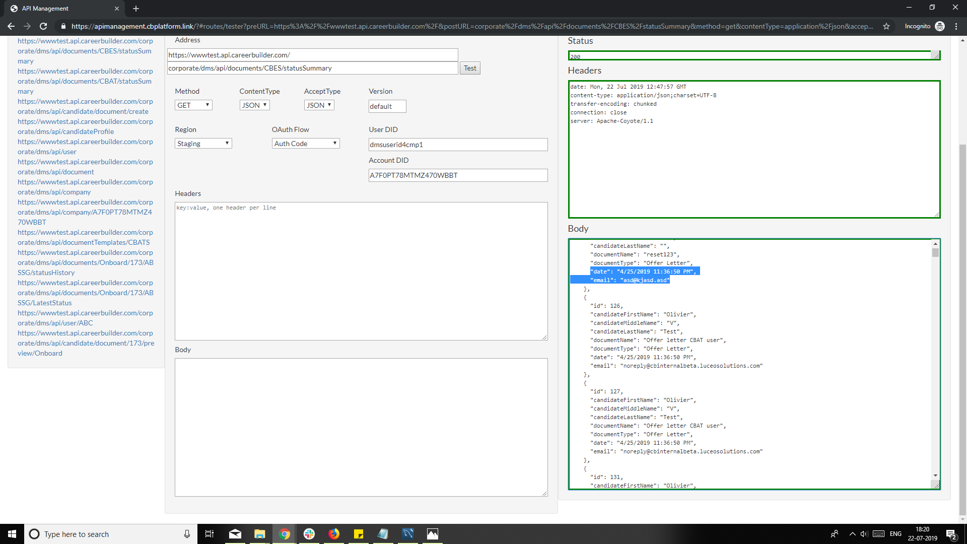 [DMS-1548] Correct date format in status summary api - Workterra Jira