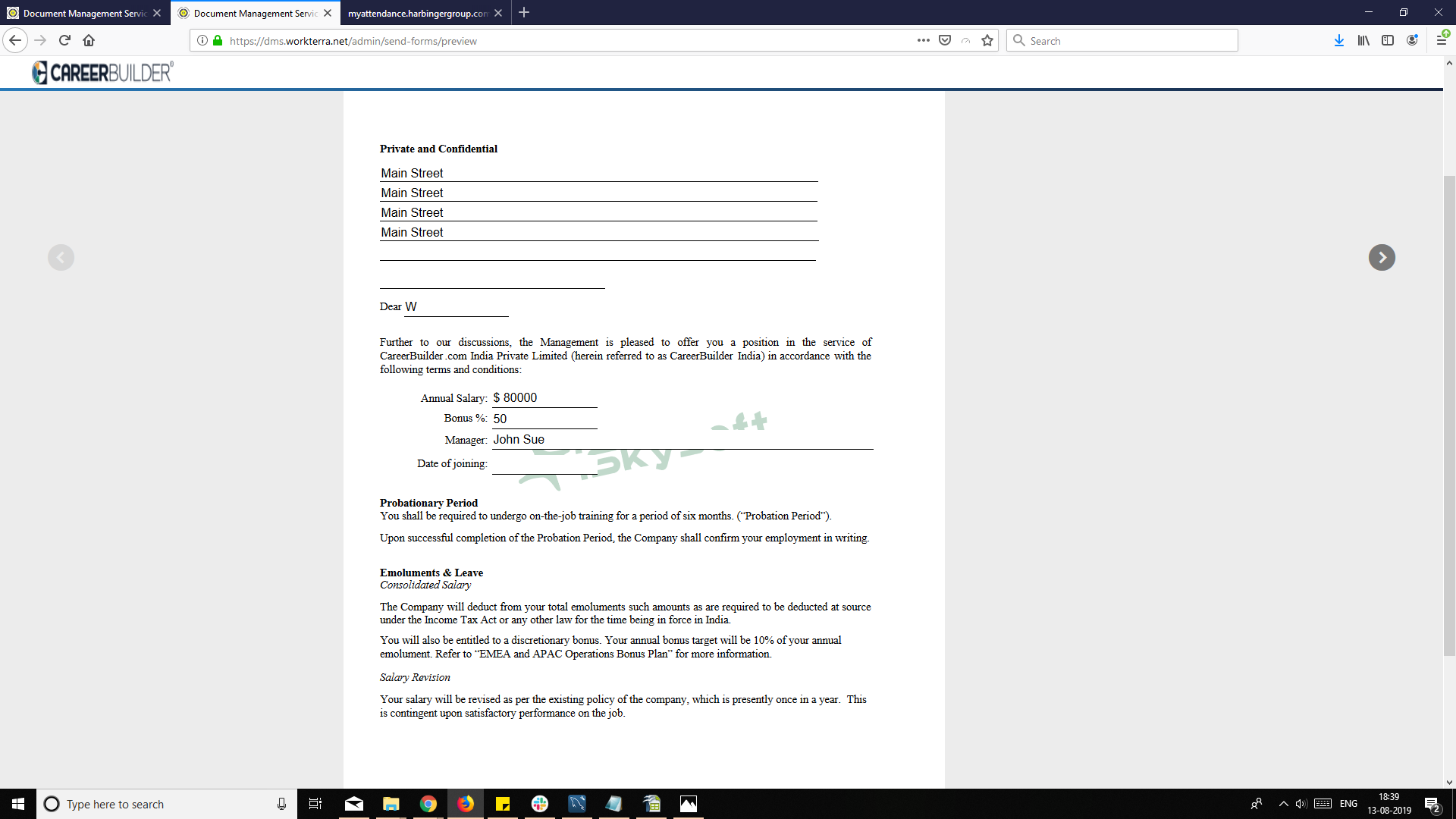 [DMS-1732] DMS| Production | Send Forms | Data Overlapping - Workterra Jira