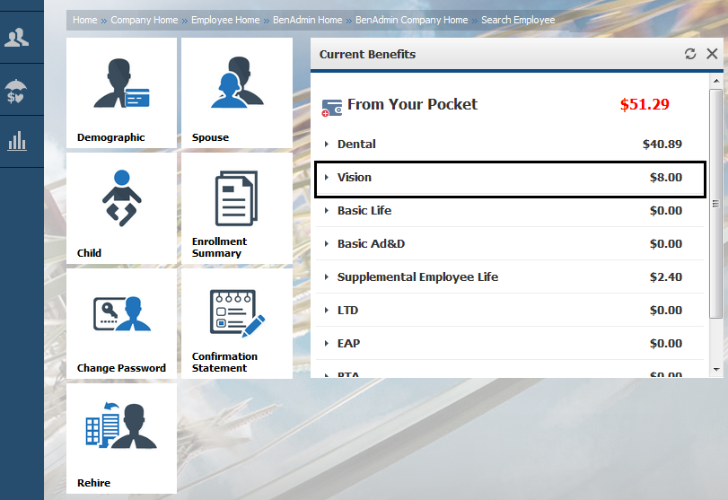[WT-5976] Current Benefit - Cost are not displayed as per employee ...