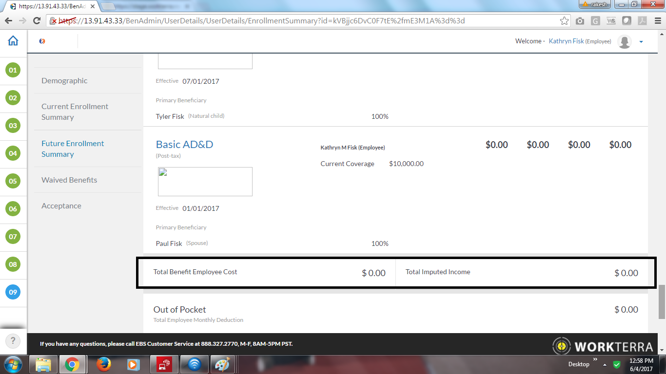 Nf 2438 Ui Any Company Ee Login Confirmation Statement Not Displaying Benefit Employee