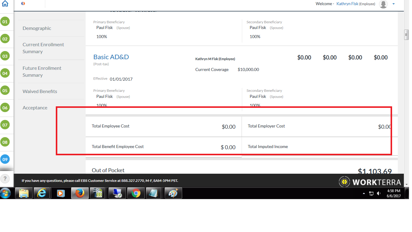 Nf 2438 Ui Any Company Ee Login Confirmation Statement Not Displaying Benefit Employee