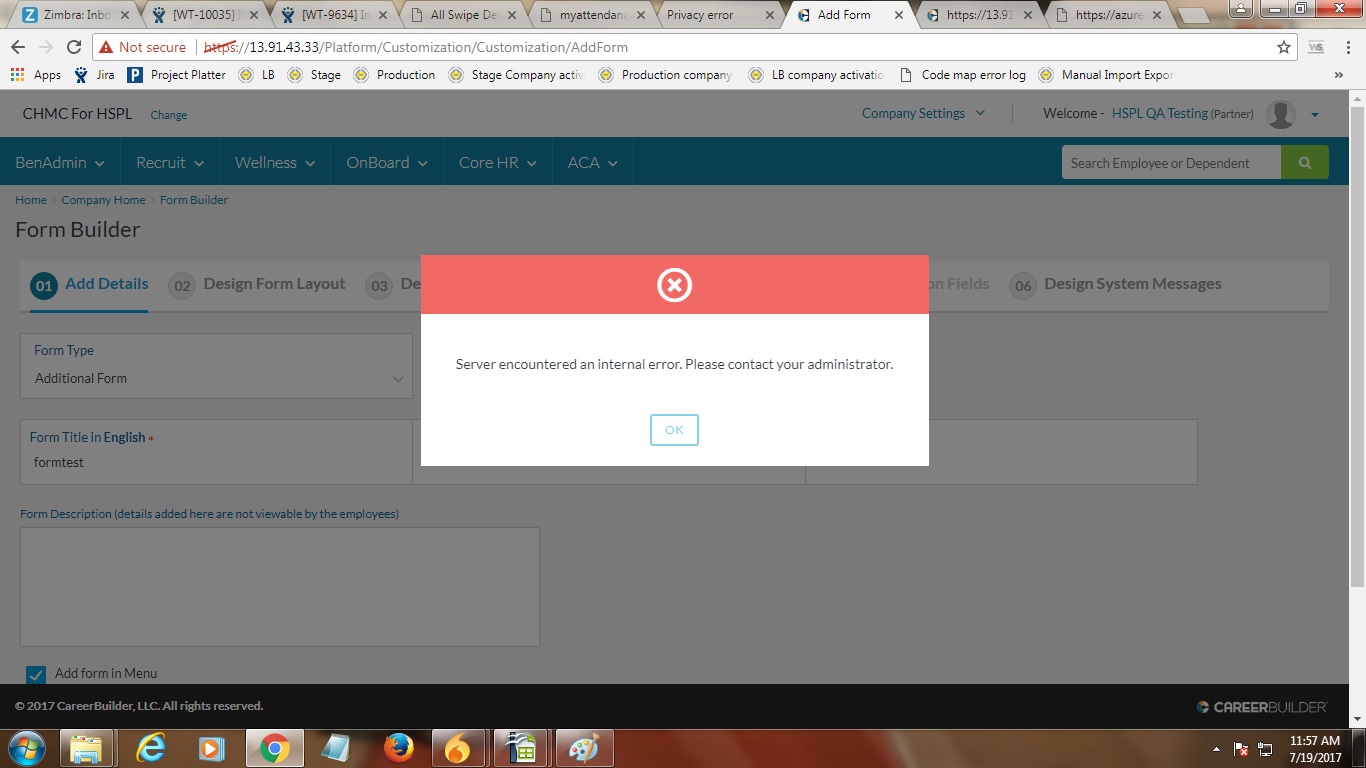 [NF-3814] Partner - Functional - Form Builder - > Add details -> Server error on saving form ...