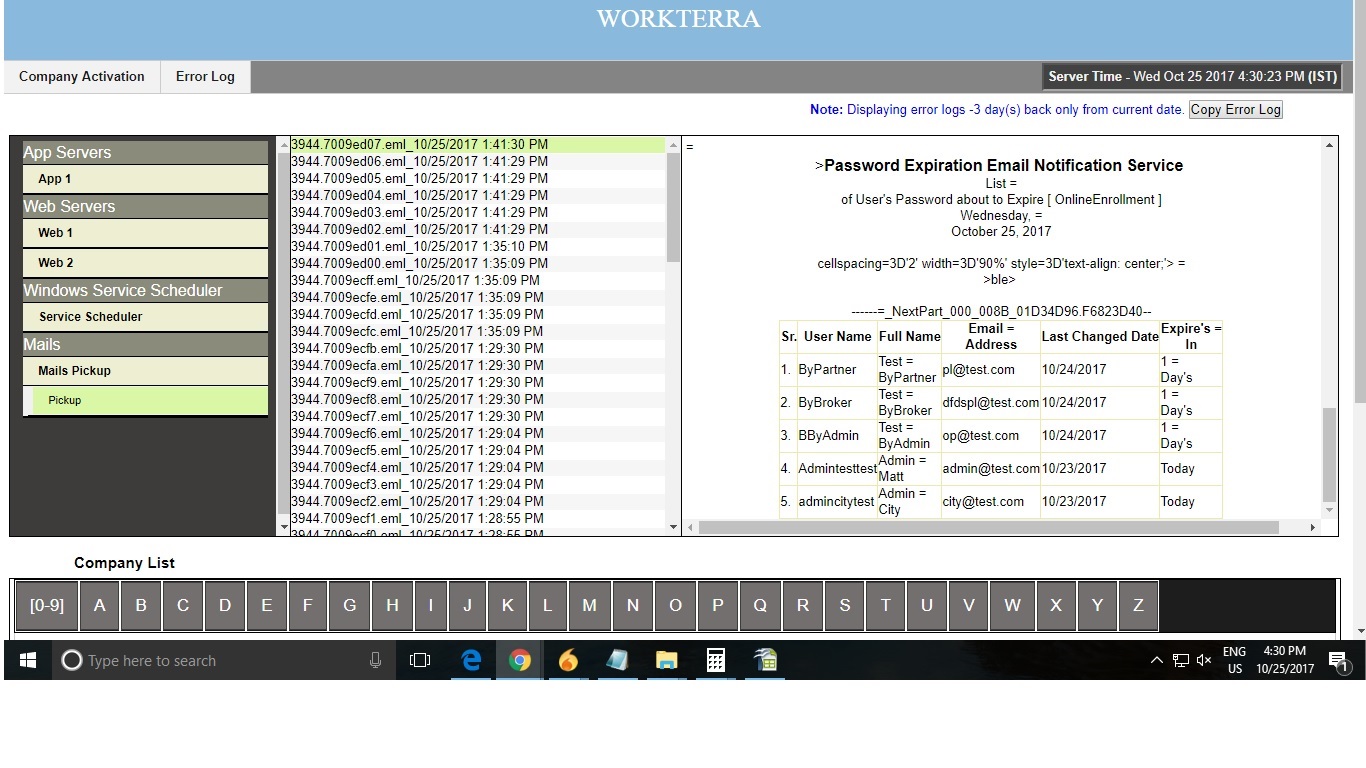 [WT-11069] Hi Trust - Daily check for password expire - mid night ...