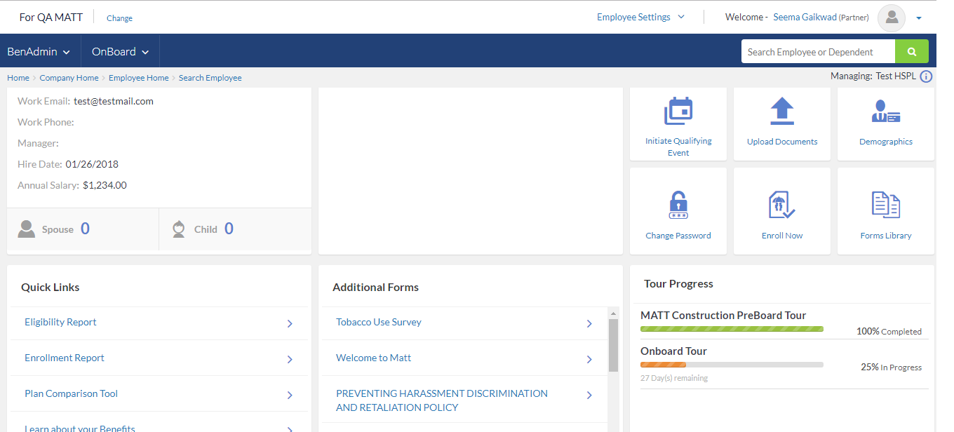 Nf 5820 Completed Tour Did Not Display On Employee Dashboard Workterra Jira