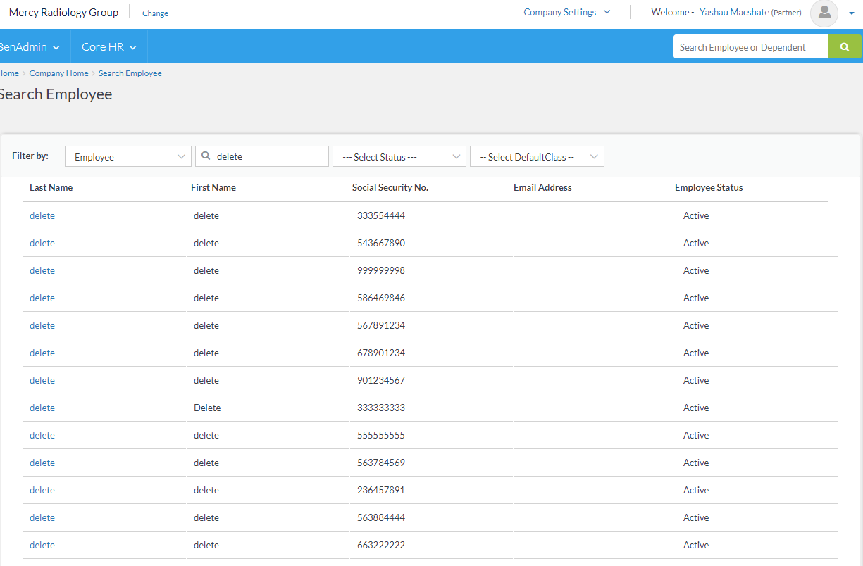 [WB-1377] Mercy Radiology - remove " delete " employee - Workterra Jira